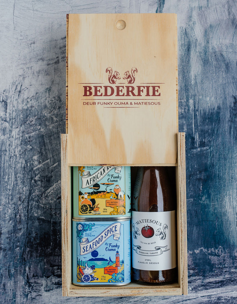 Funky Ouma Box with African Rub, Seafood Spice and Sauce – Welcome Assist